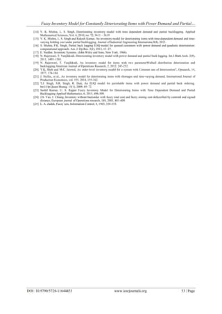 Fuzzy Inventory Model for Constantly Deteriorating Items with Power Demand and Partial ...