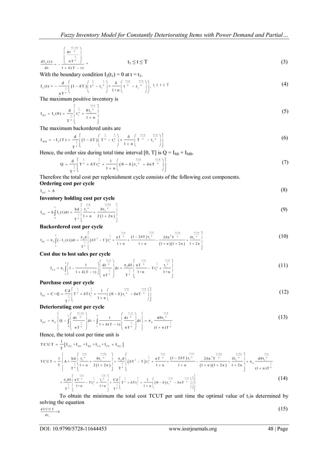 Fuzzy Inventory Model for Constantly Deteriorating Items with Power Demand and Partial ...
