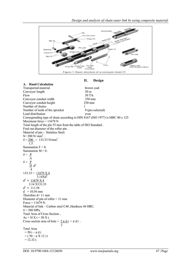 Design And Analysis Of Chain Outer Link By Using Composite Material | PDF