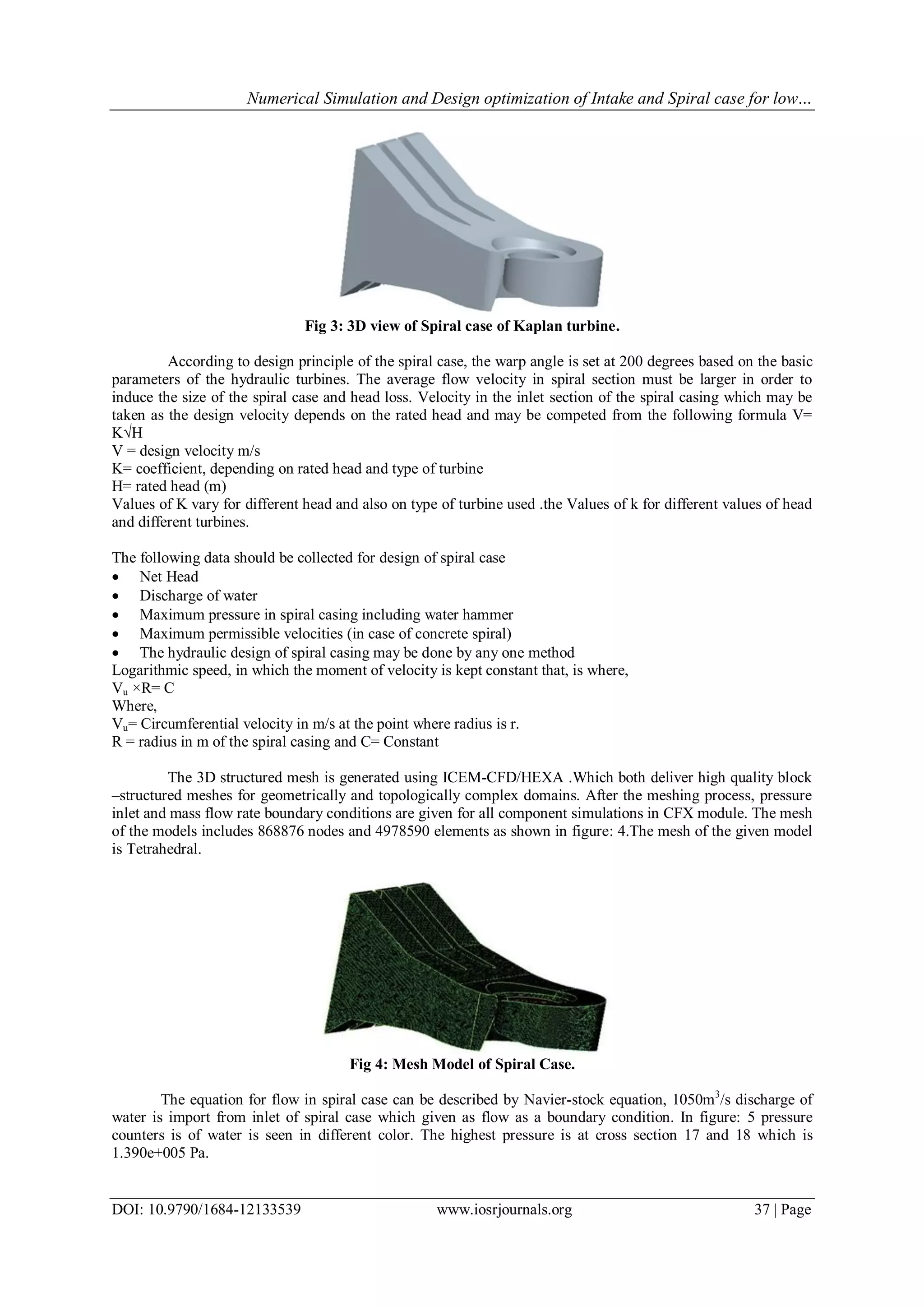 Numerical Simulation and Design Optimization of Intake and Spiral Case for Low Head Vertical ...