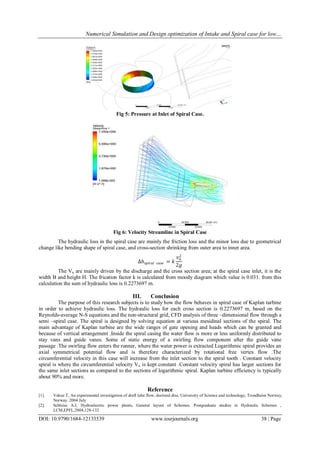 Numerical Simulation and Design Optimization of Intake and Spiral Case for Low Head Vertical ...