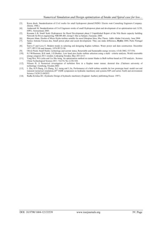 Numerical Simulation and Design Optimization of Intake and Spiral Case for Low Head Vertical ...