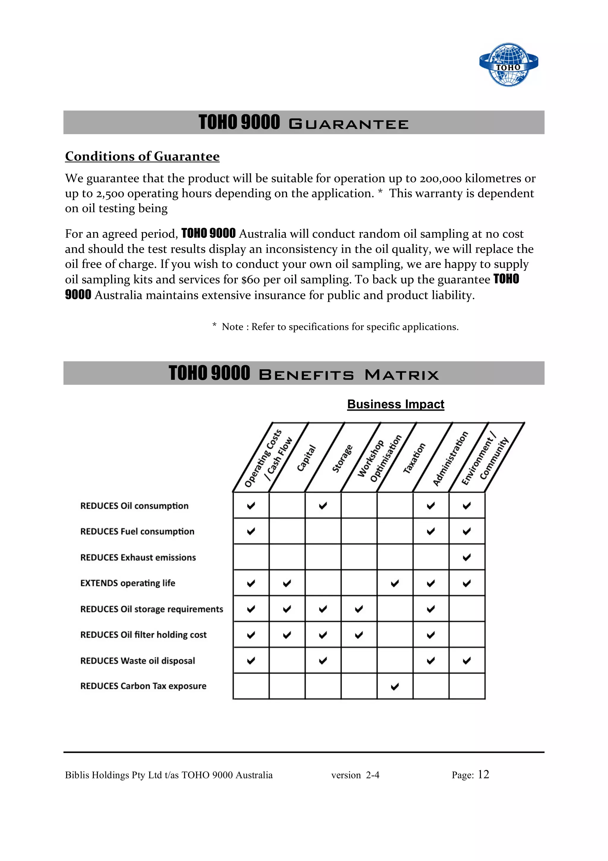 TOHO Information Pack_version2-4 | PDF