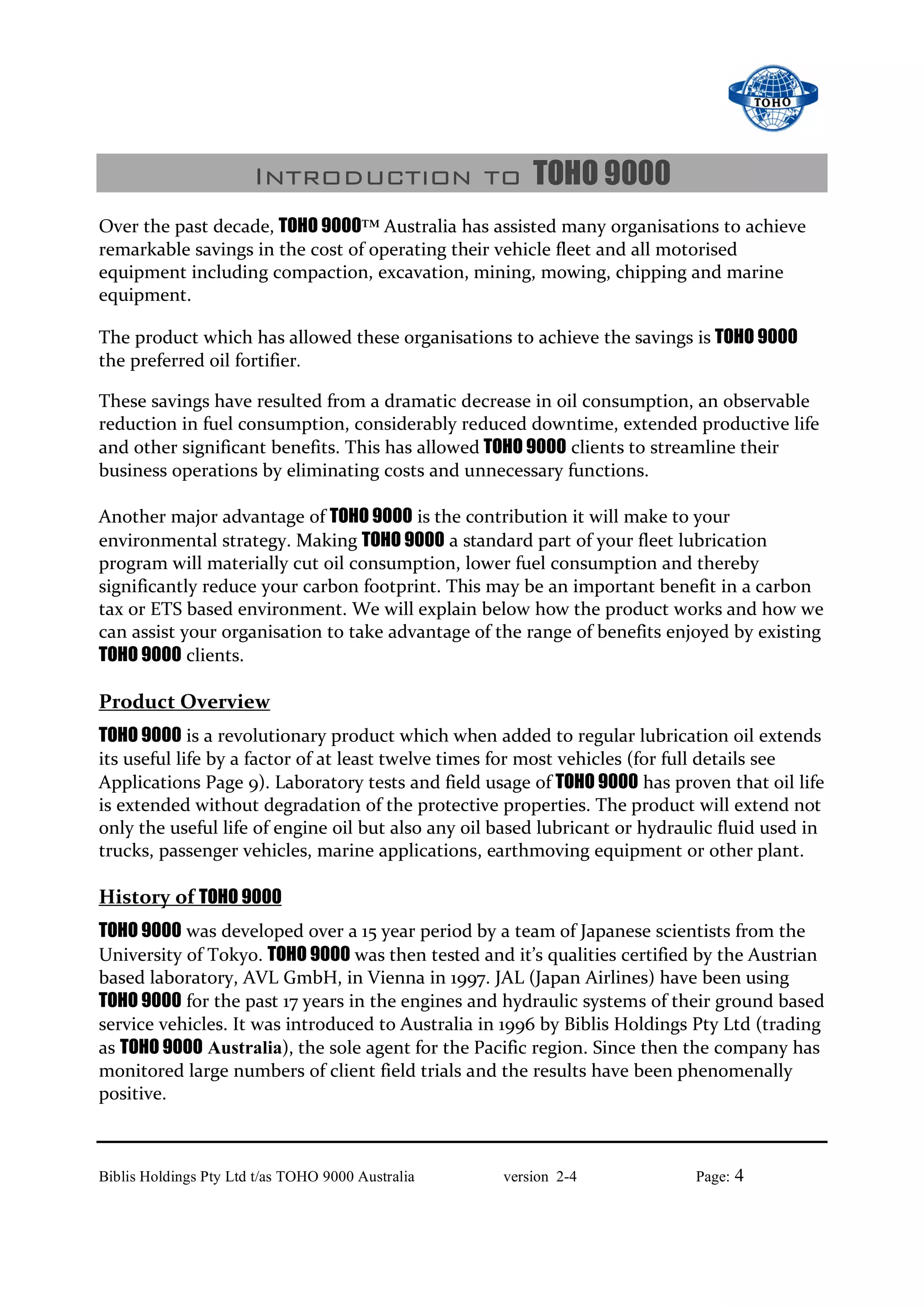 TOHO Information Pack_version2-4 | PDF