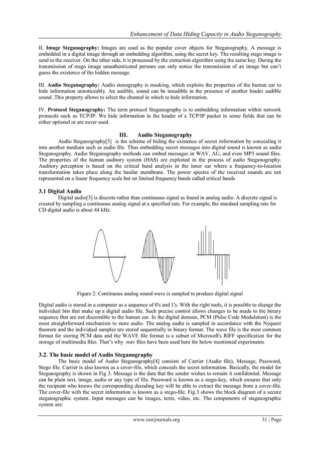 Enhancement of Data Hiding Capacity in Audio Steganography | PDF