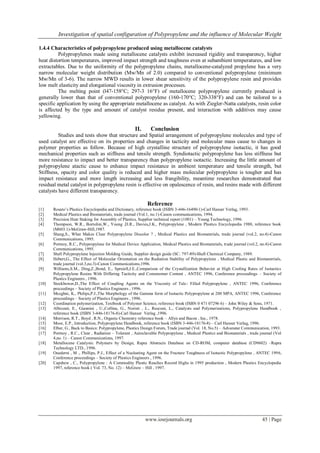 Investigation of spatial configuration of Polypropylene and the ...