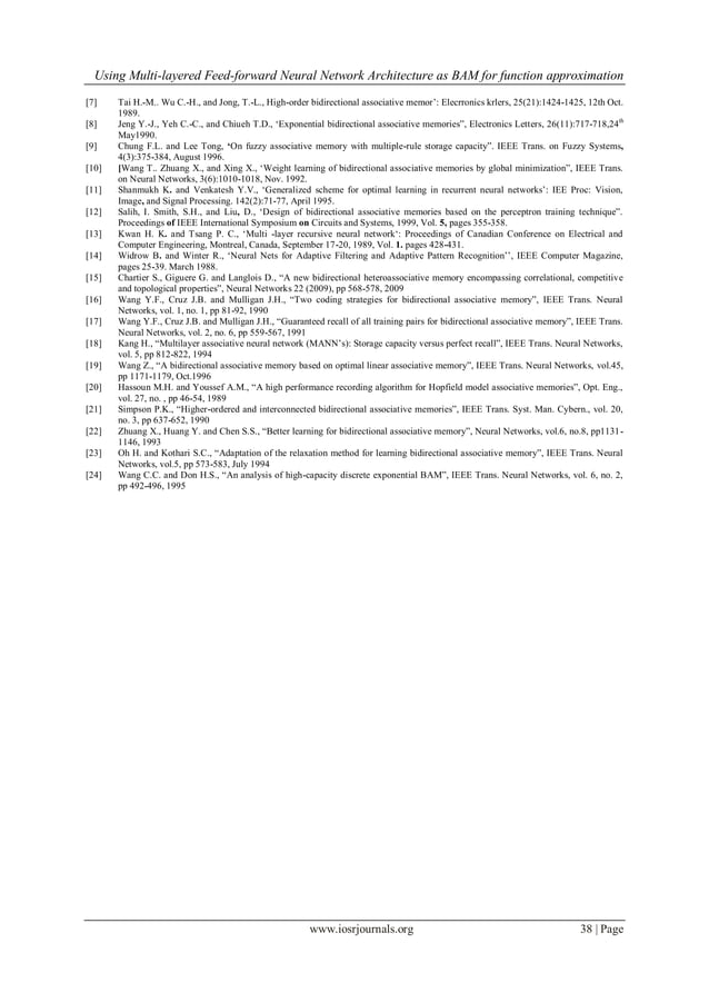 Using Multi-layered Feed-forward Neural Network (MLFNN) Architecture as Bidirectional ...