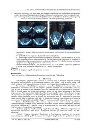Case Series: Mediastinal Mass Misdiagnosed As Extra Pulmonary ...