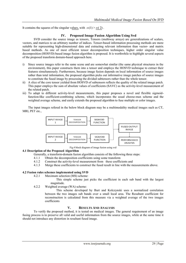 Multimodal Medical Image Fusion Based On SVD | PDF