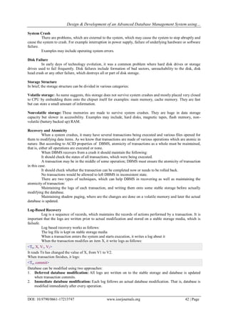 Design & Development of an Advanced Database Management System Using Multiversion Concurrency ...