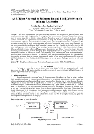 An Efficient Approach of Segmentation and Blind Deconvolution in Image Restoration | PDF