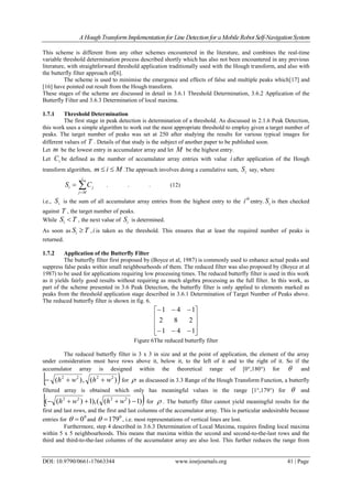 A Hough Transform Implementation for Line Detection for a Mobile Robot Self-Navigation System | PDF
