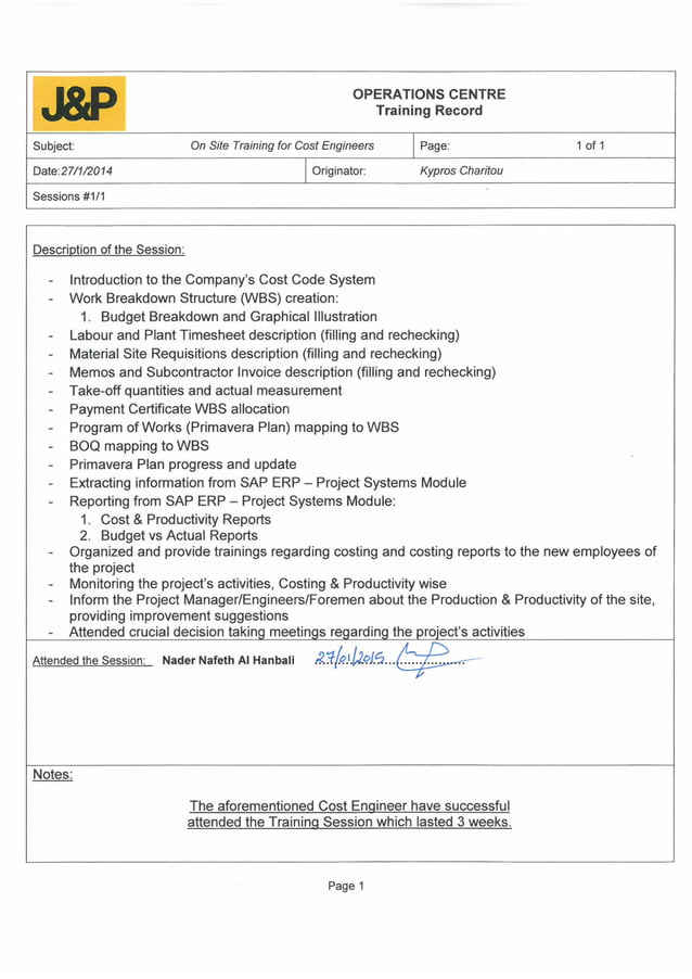 OPC Training Record | PDF