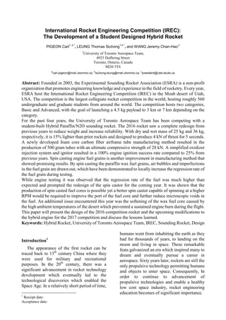 University of Toronto_Carl Pigeon_Aerospace Education | PDF
