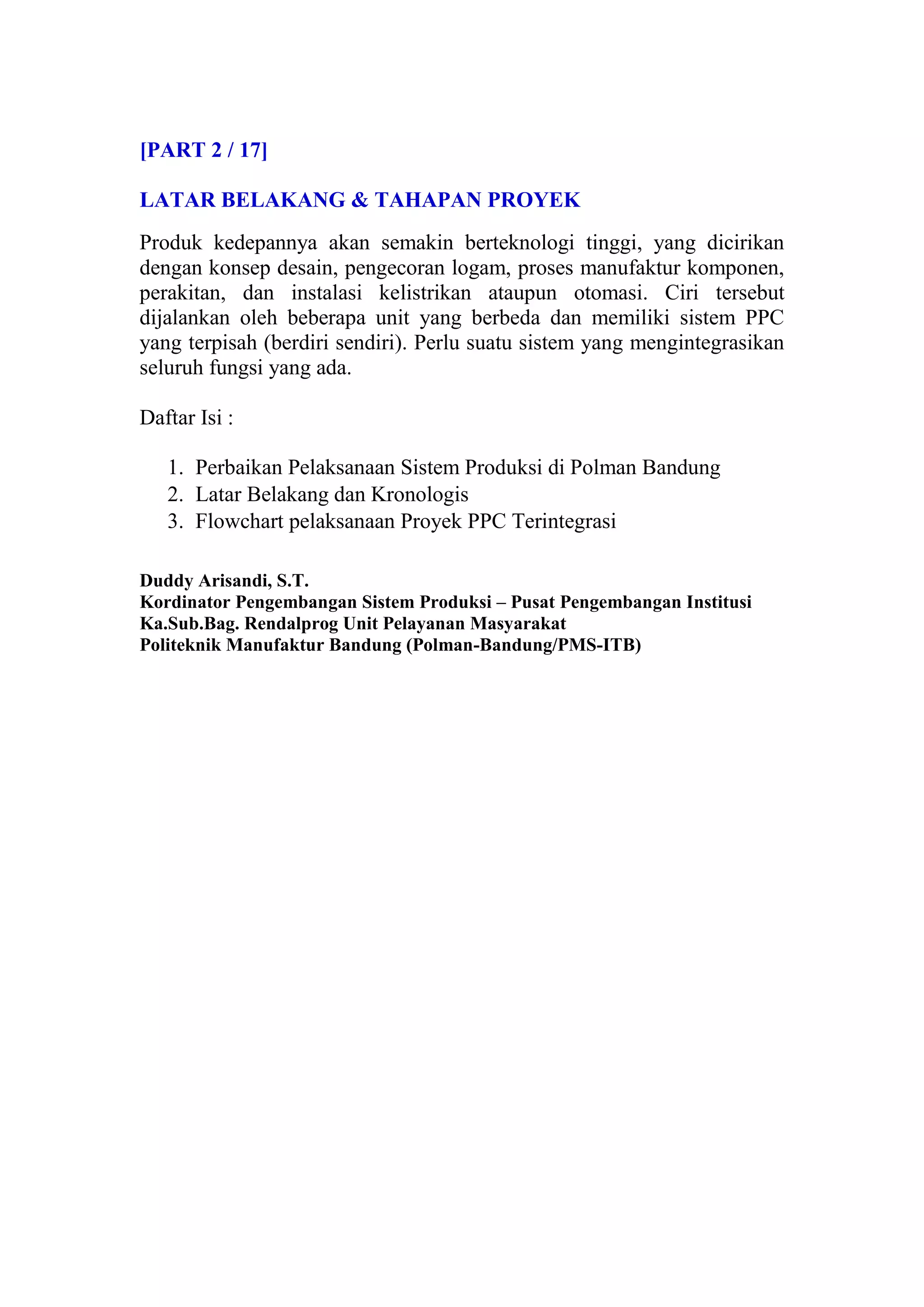 F[2/17]_Proyek Sistem PPC Terintegrasi_Latar belakang & Tahapan Proyek ...