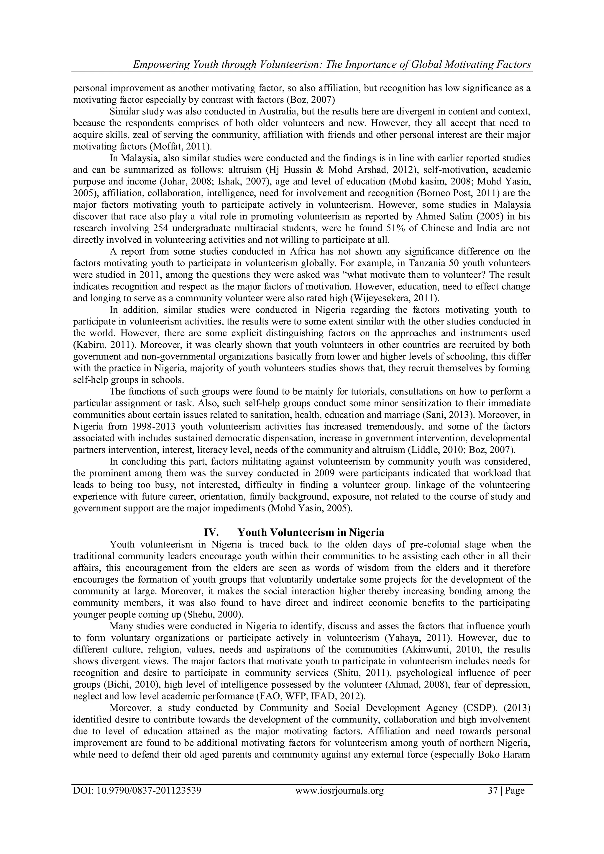 Empowering Youth through Volunteerism: The Importance of Global ...
