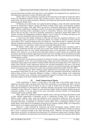 Empowering Youth through Volunteerism: The Importance of Global Motivating Factors | PDF ...