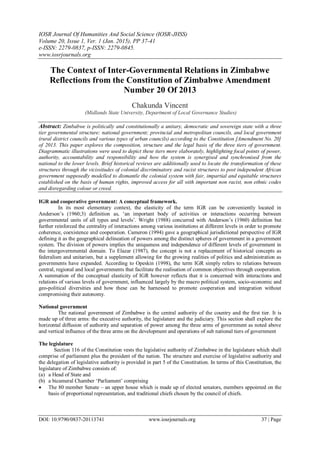 The Context of Inter-Governmental Relations in Zimbabwe Reflections ...