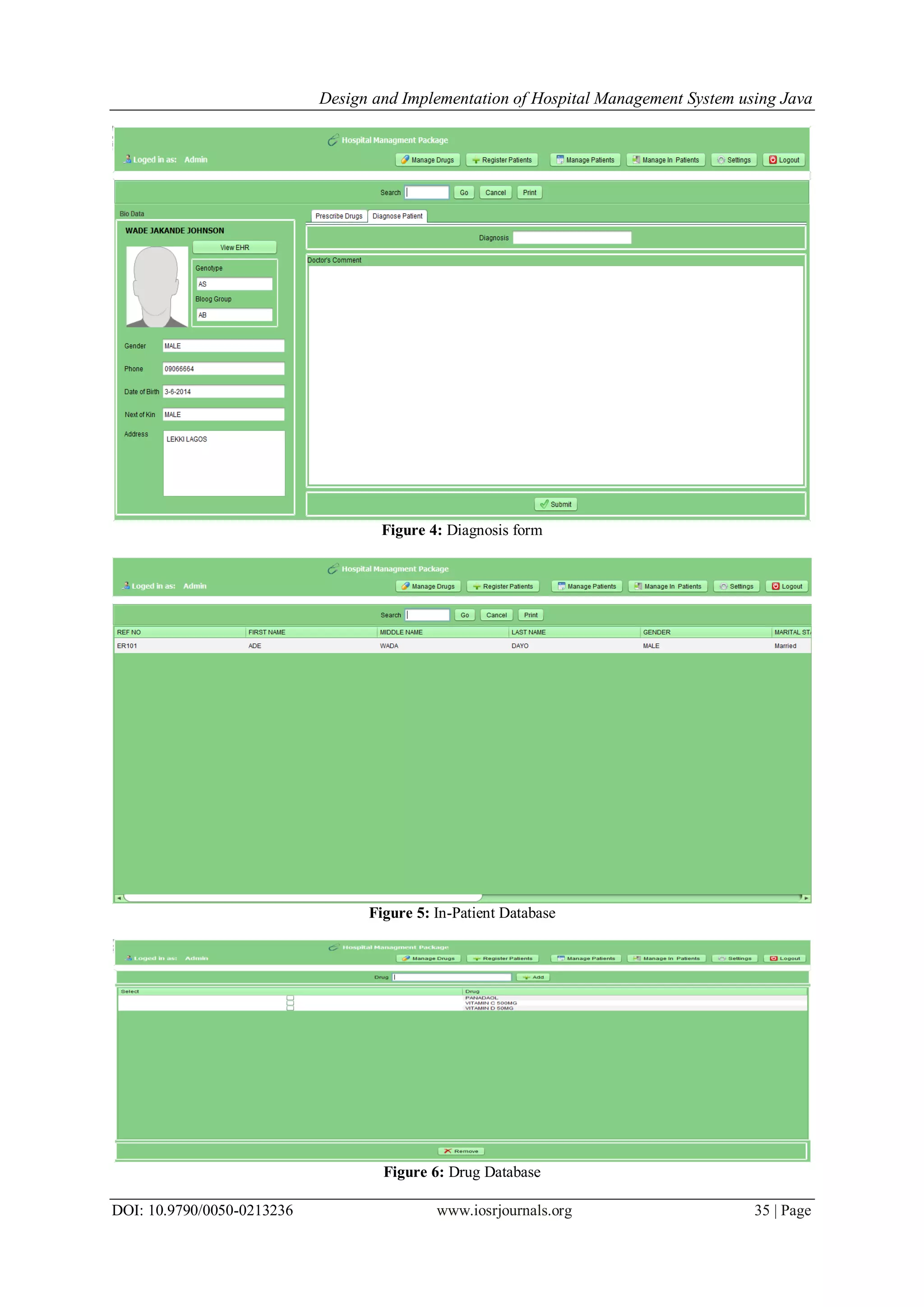 Design and Implementation of Hospital Management System Using Java | PDF