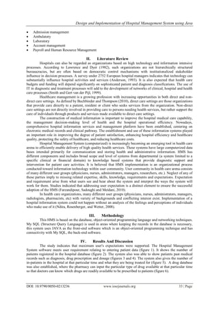 Design and Implementation of Hospital Management System Using Java | PDF