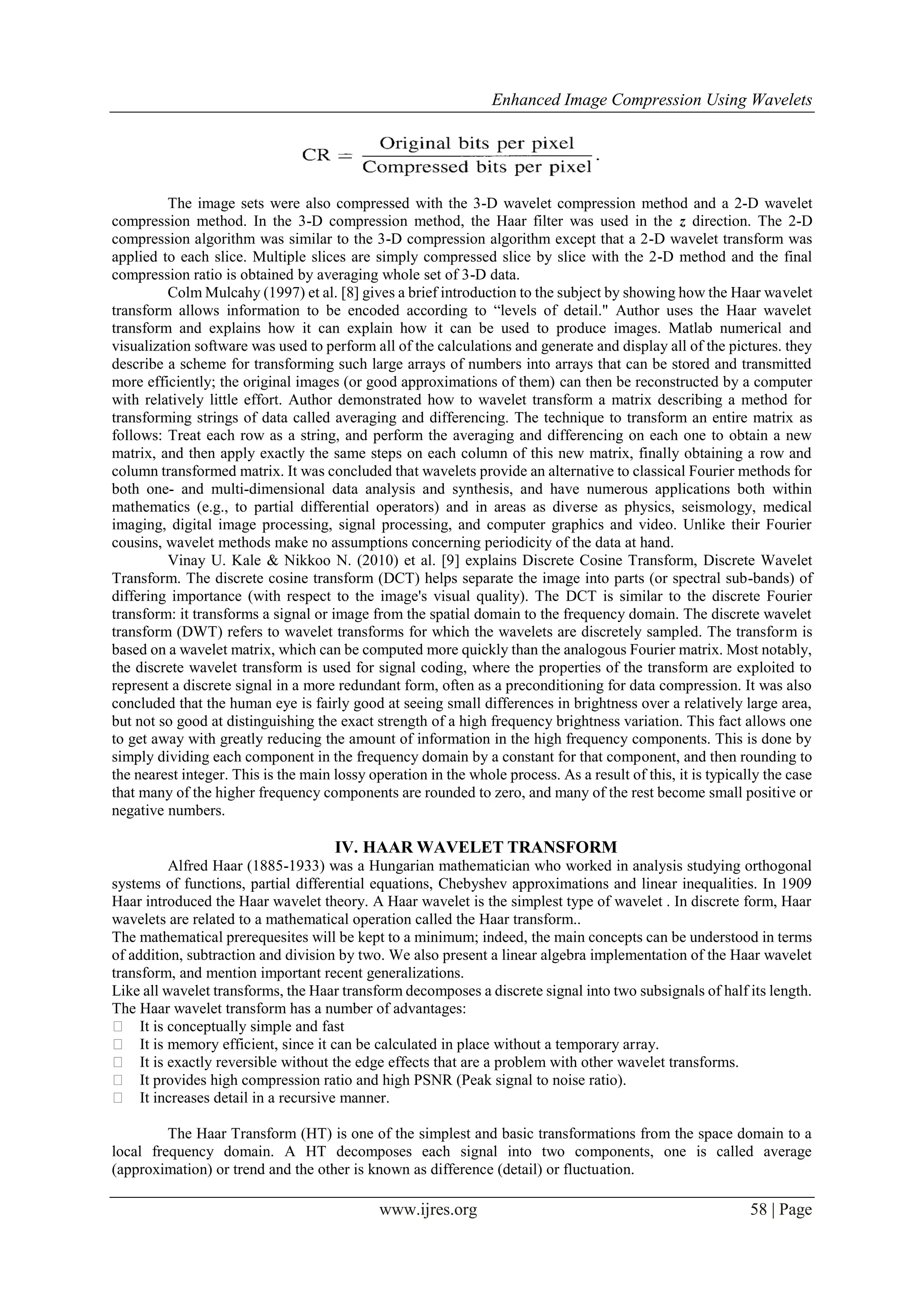 Enhanced Image Compression Using Wavelets | PDF