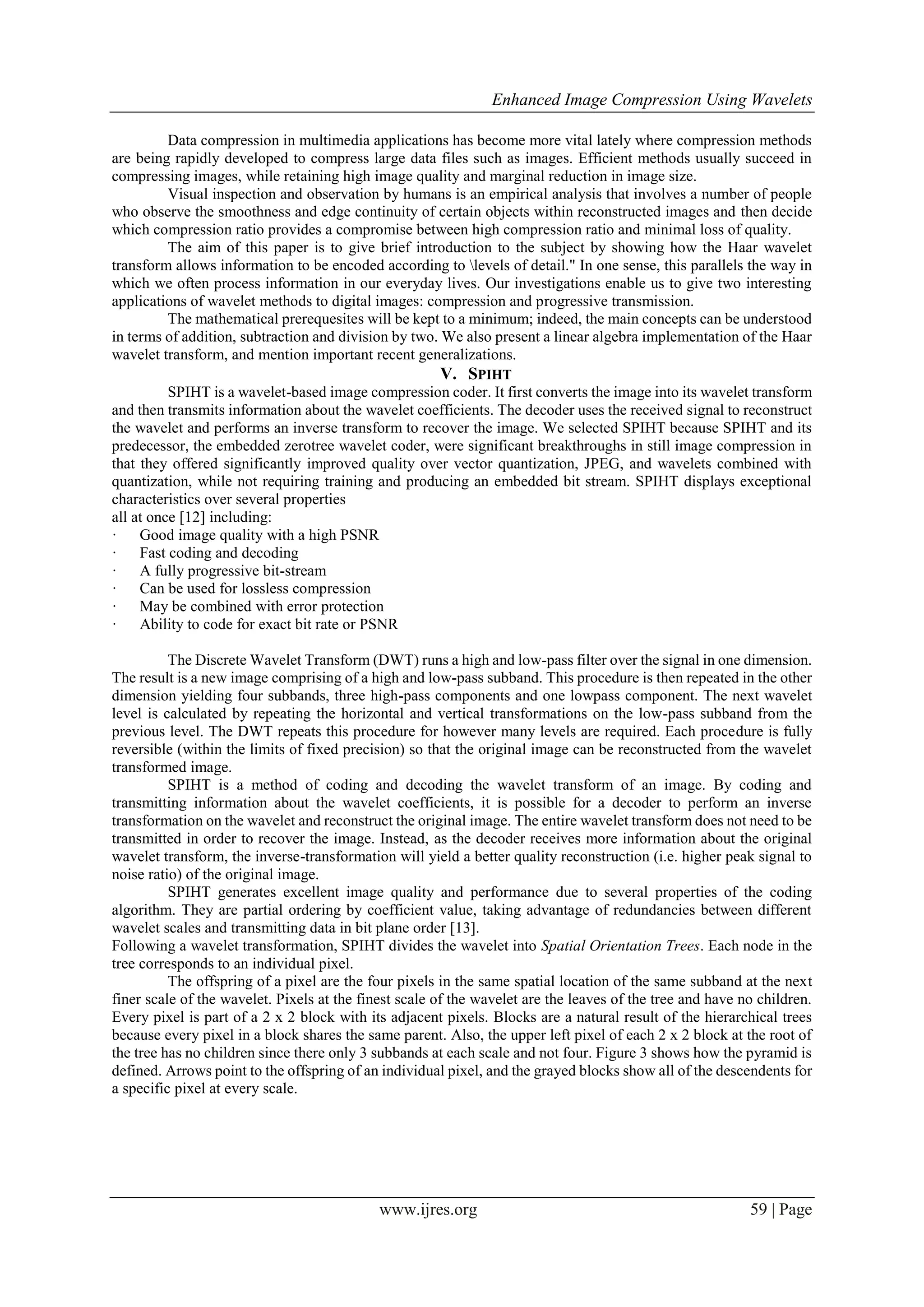 Enhanced Image Compression Using Wavelets | PDF