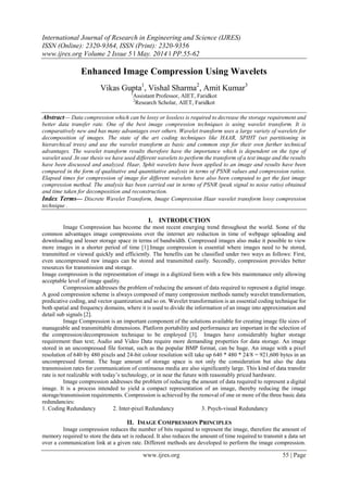 Enhanced Image Compression Using Wavelets | PDF