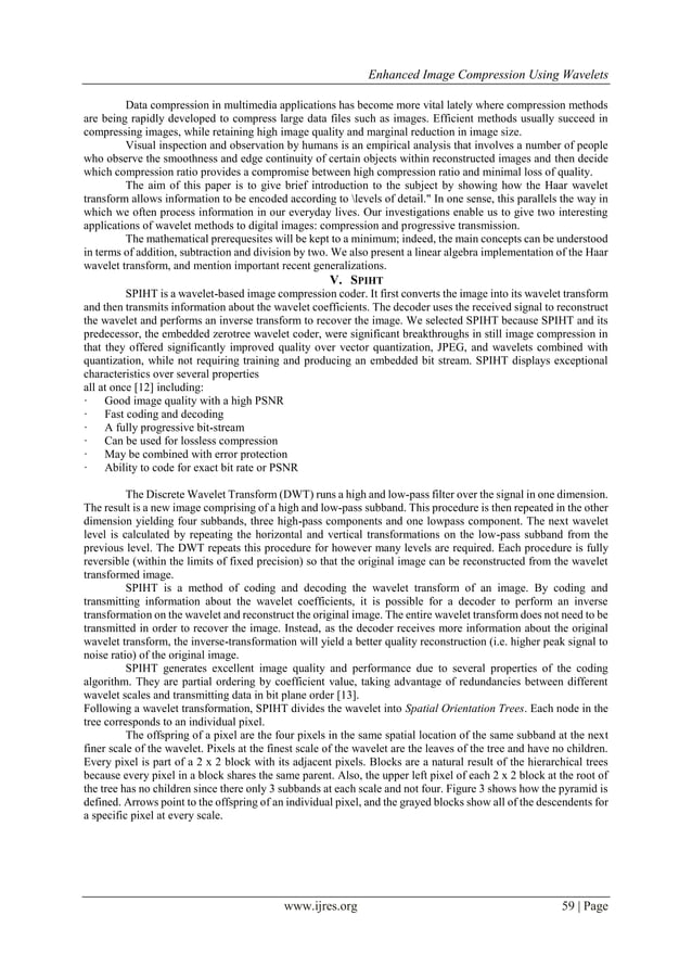 Enhanced Image Compression Using Wavelets | PDF
