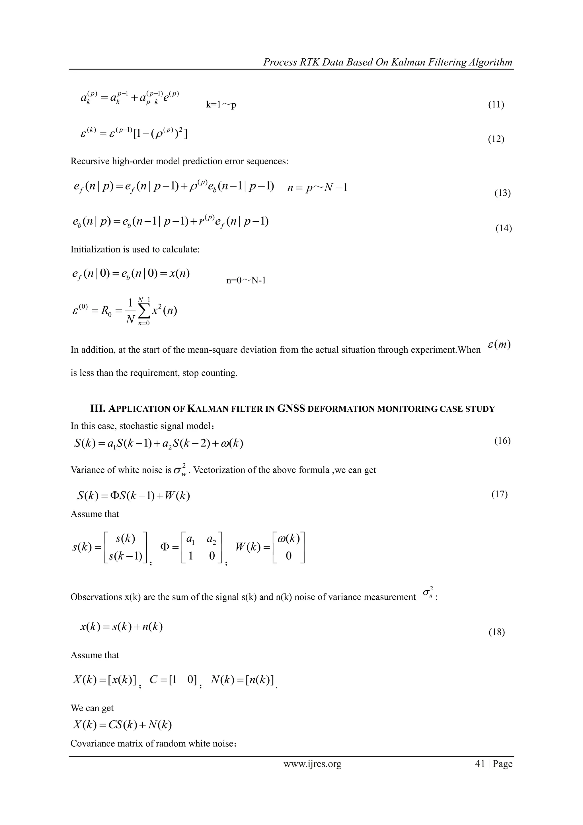 Process RTK Data Based On Kalman Filtering Algorithm | PDF