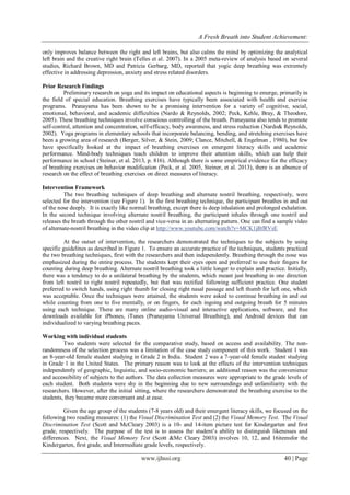 A Fresh Breath into Student Achievement: Pranayama*and Educational ...