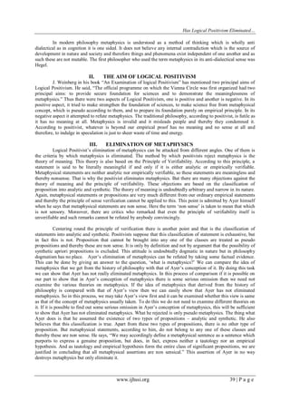 Has Logical Positivism Eliminated Metaphysics | PDF