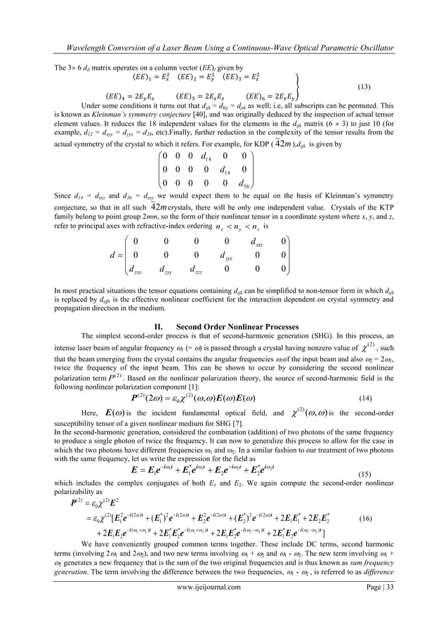 Wavelength Conversion of a Laser Beam Using a Continuous- Wave Optical Parametric Oscillator | PDF