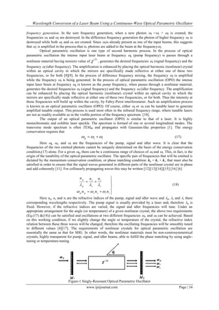 Wavelength Conversion of a Laser Beam Using a Continuous- Wave Optical Parametric Oscillator | PDF