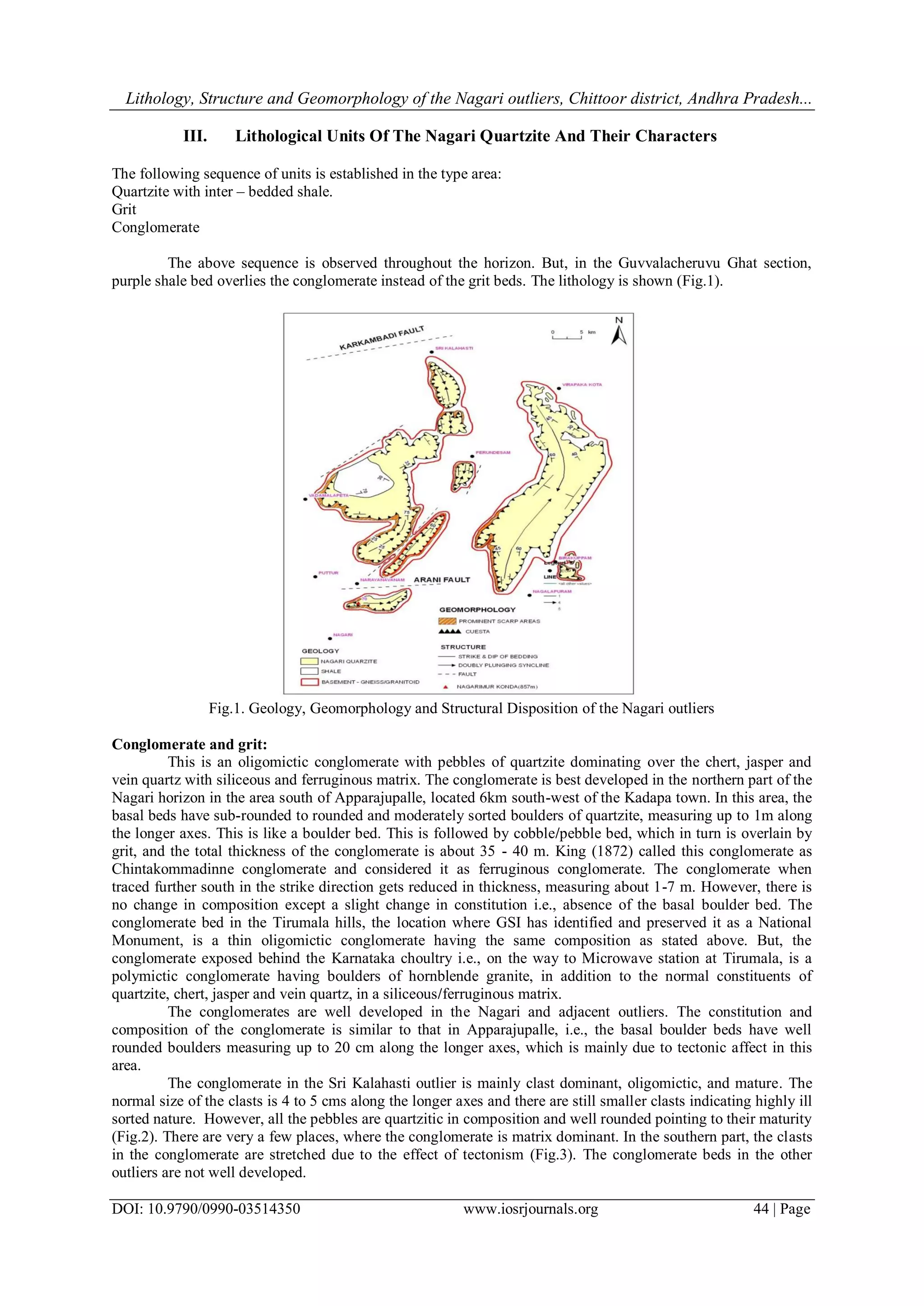 Lithology, Structure and Geomorphology of the Nagari outliers, Chittoor ...