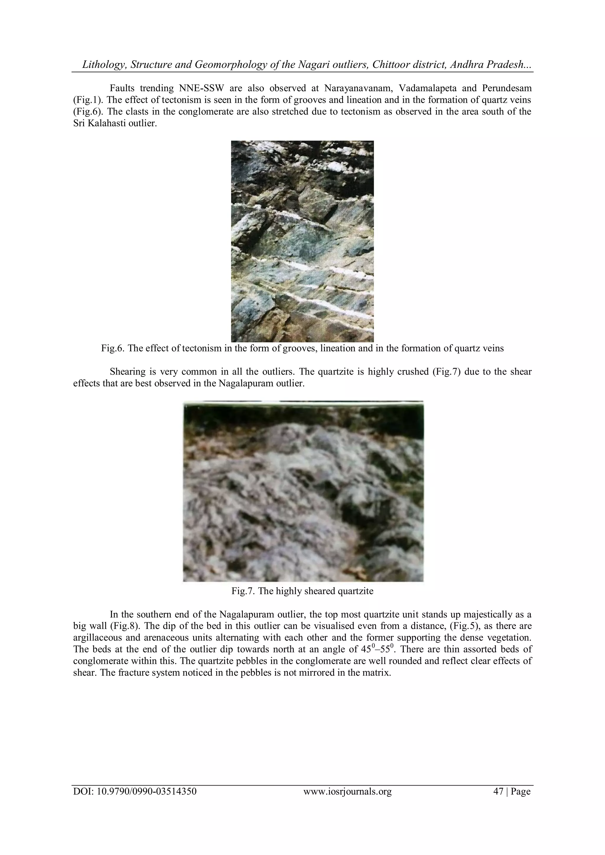 Lithology, Structure and Geomorphology of the Nagari outliers, Chittoor ...