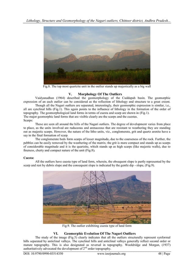 Lithology, Structure and Geomorphology of the Nagari outliers, Chittoor ...