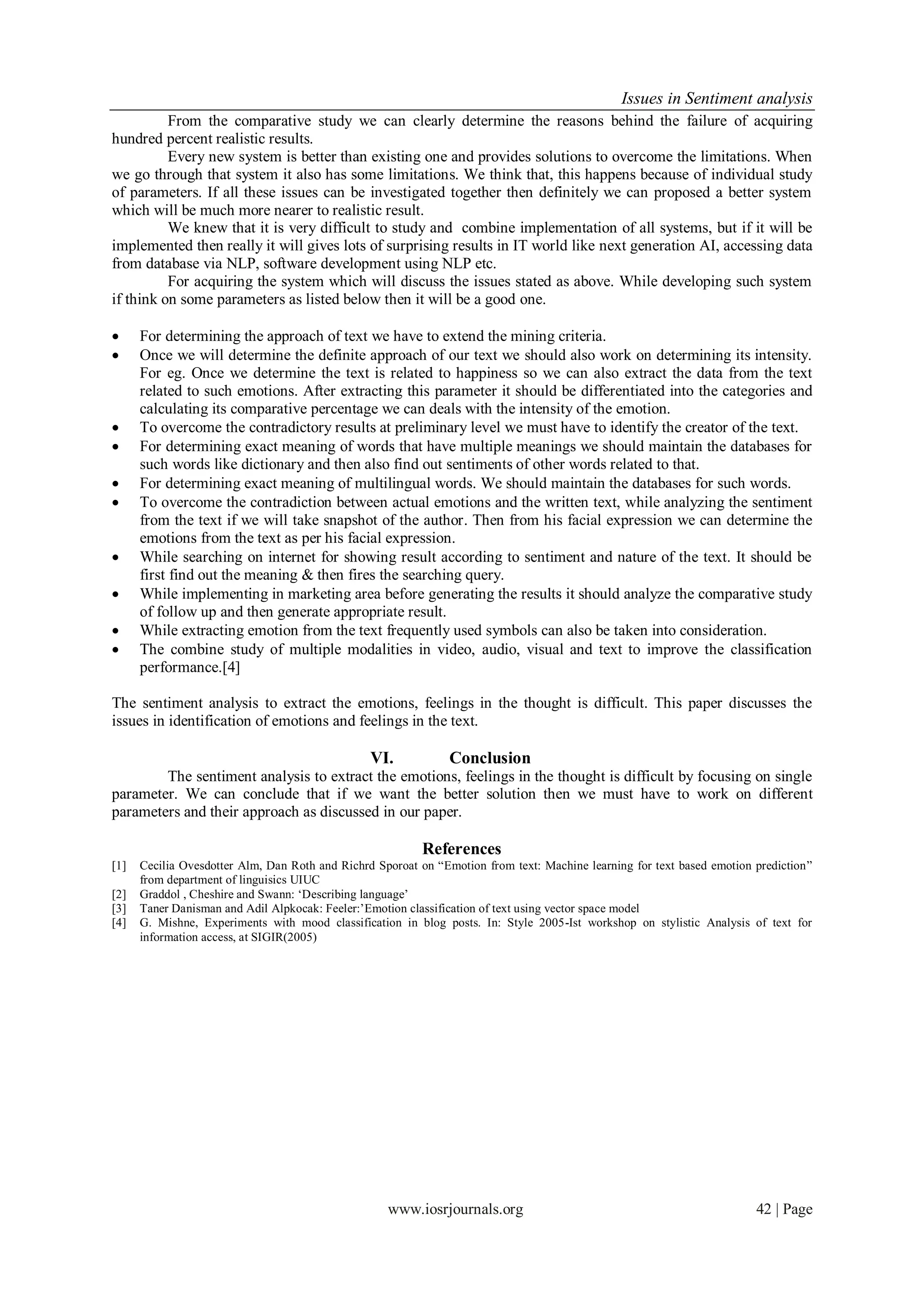 Issues in Sentiment analysis | PDF