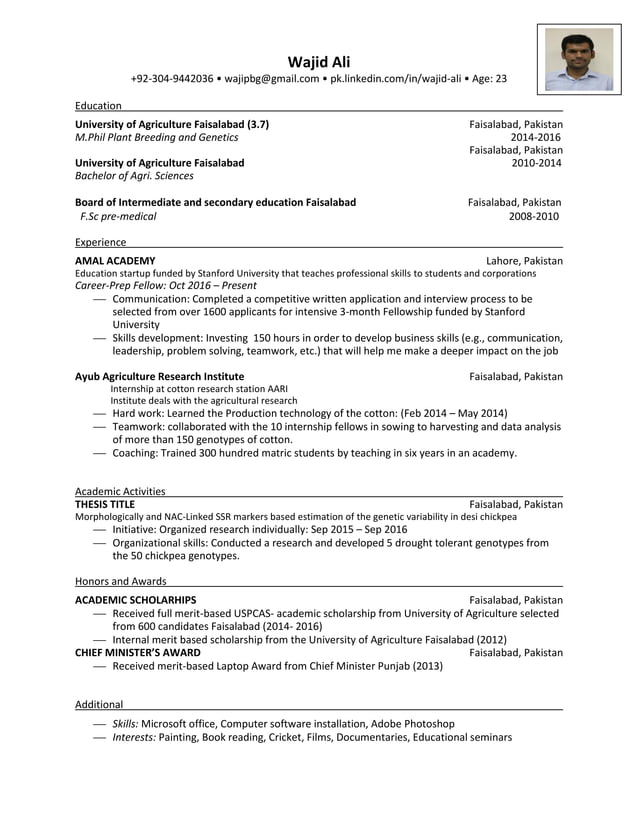 Wajid Ali_ Resume | PDF
