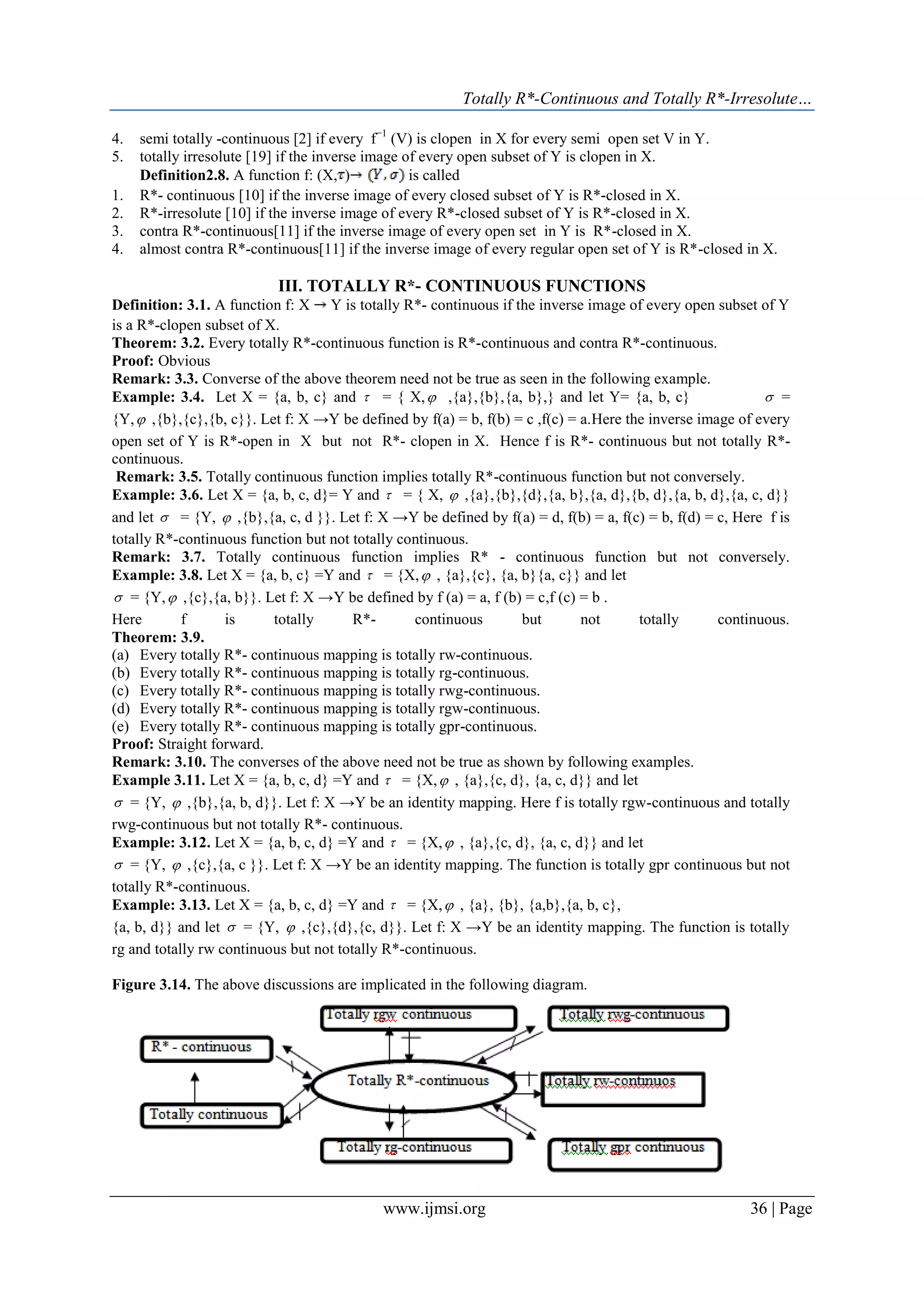 Totally R*-Continuous and Totally R*-Irresolute Functions | PDF
