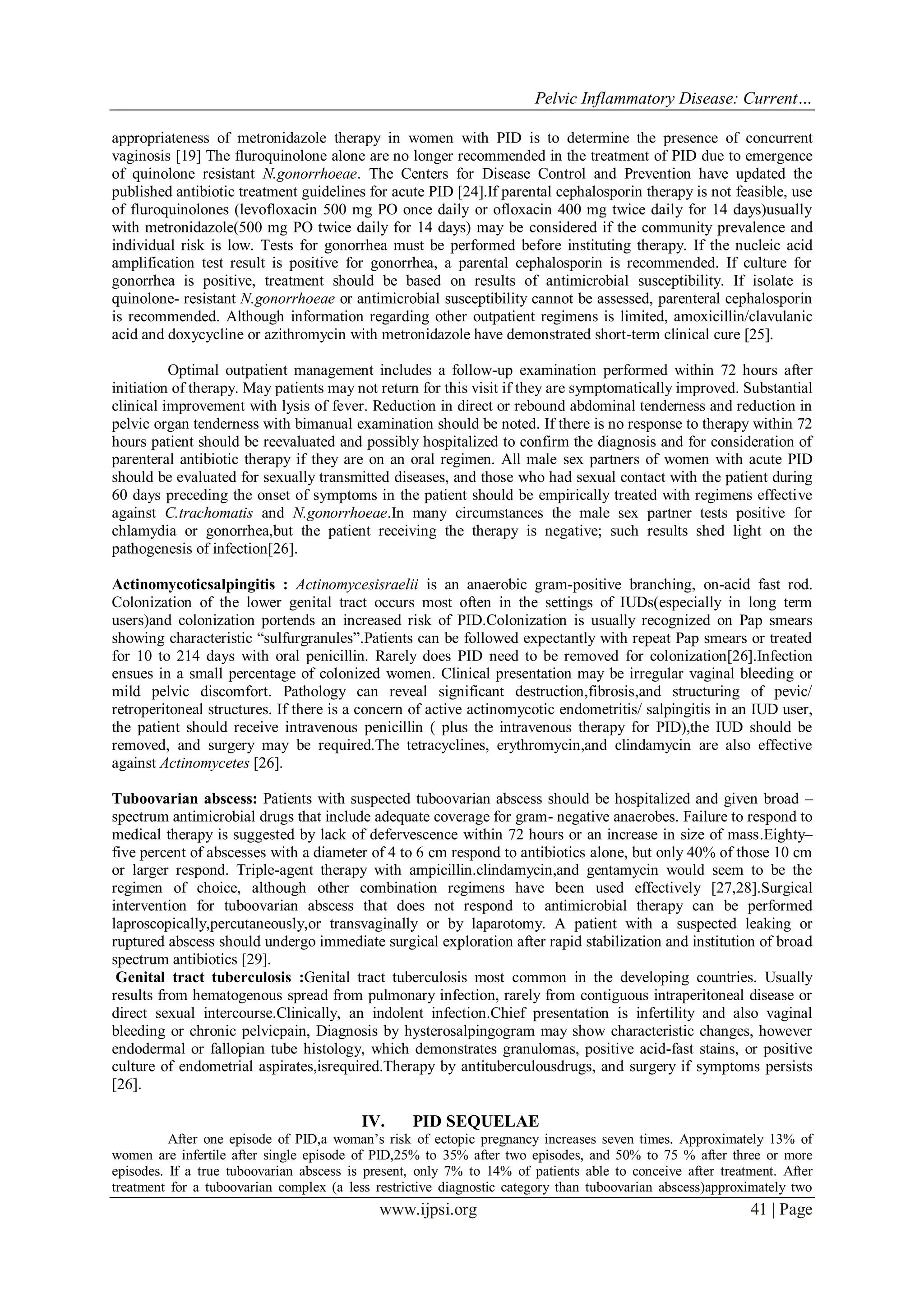 Pelvic Inflammatory Disease: Current notions | PDF