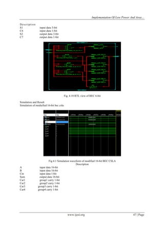 Implementation of Low Power and Area Efficient Carry Select Adder | PDF
