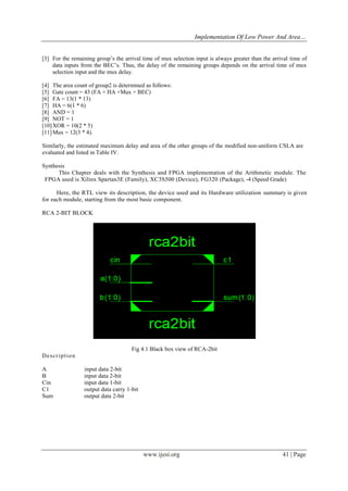 Implementation of Low Power and Area Efficient Carry Select Adder | PDF