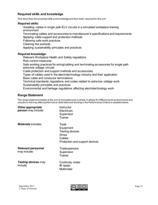 Cert II in Electrotechnology-expert panel report. | DOCX