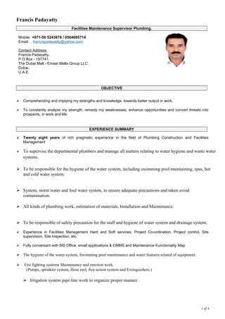 Francis Padayatty - CV | DOC
