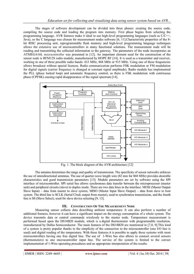 Education set for collecting and visualizing data using sensor system based on AVR ...