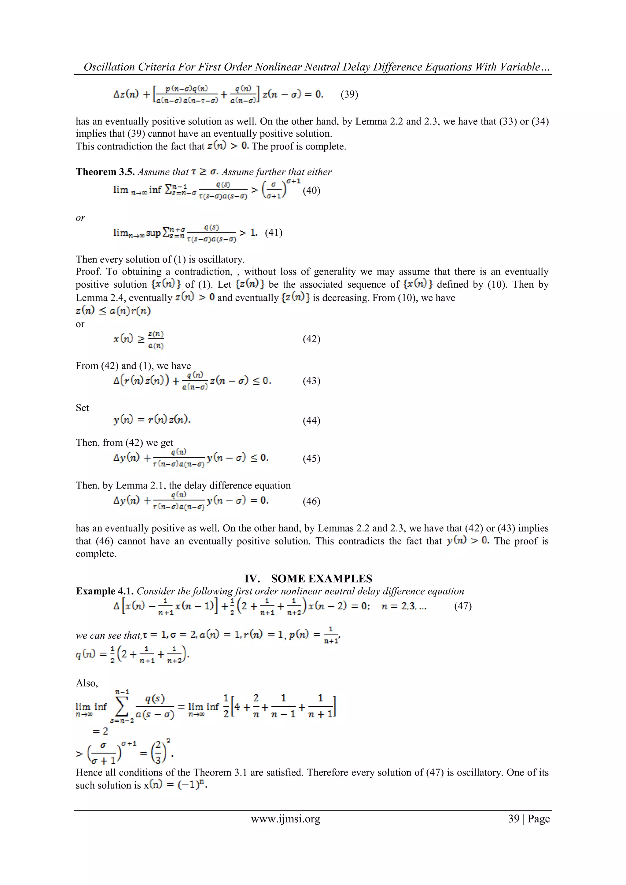 Oscillation Criteria for First Order Nonlinear Neutral Delay Difference Equations with Variable ...
