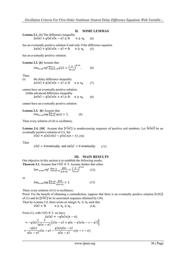 Oscillation Criteria for First Order Nonlinear Neutral Delay Difference Equations with Variable ...