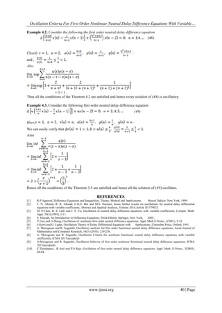 Oscillation Criteria for First Order Nonlinear Neutral Delay Difference Equations with Variable ...