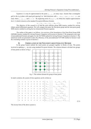 Solving Poisson’s Equation Using Preconditioned Nine-Point Group SOR Iterative Method | PDF