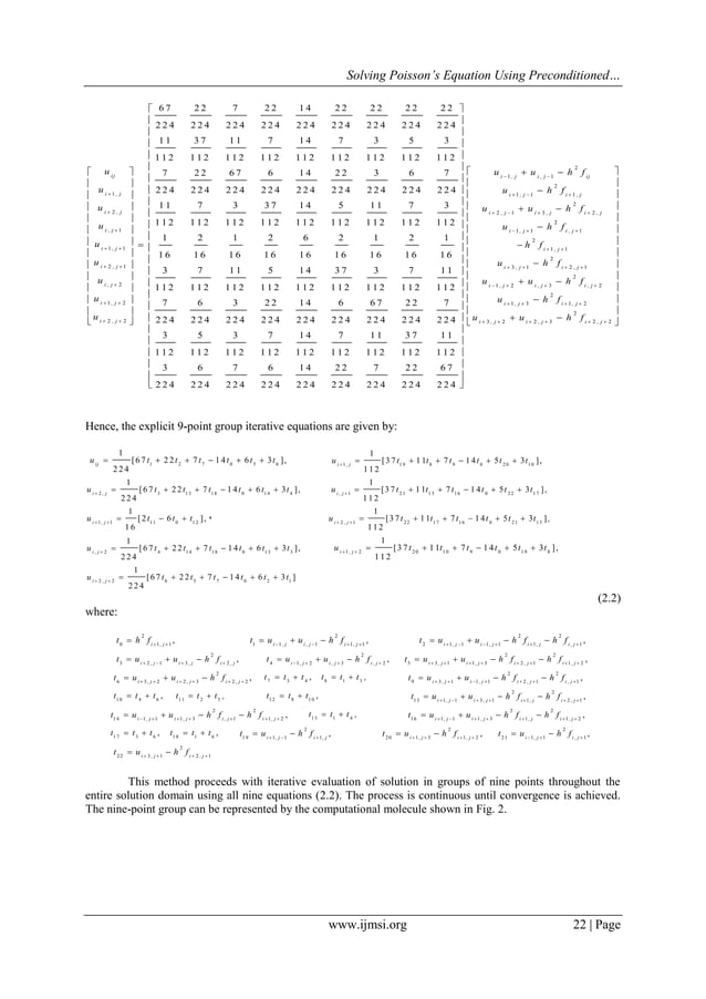 Solving Poisson’s Equation Using Preconditioned Nine-Point Group SOR Iterative Method | PDF